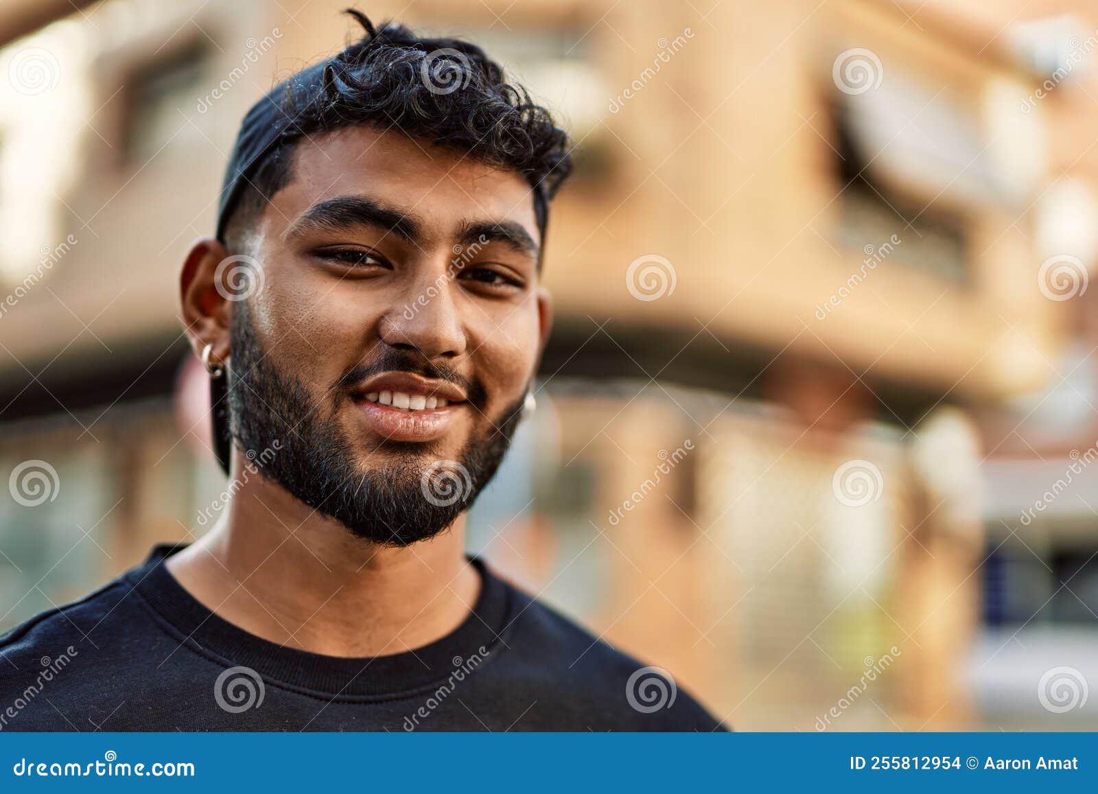 Young Arab Man Smiling Confident Wearing Cap at Street Stock Photo ...