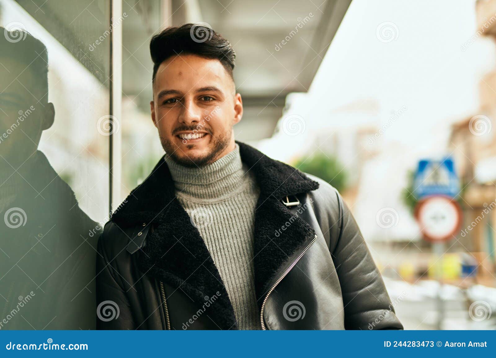 Young Arab Man Smiling Happy Standing at the City Stock Image - Image ...