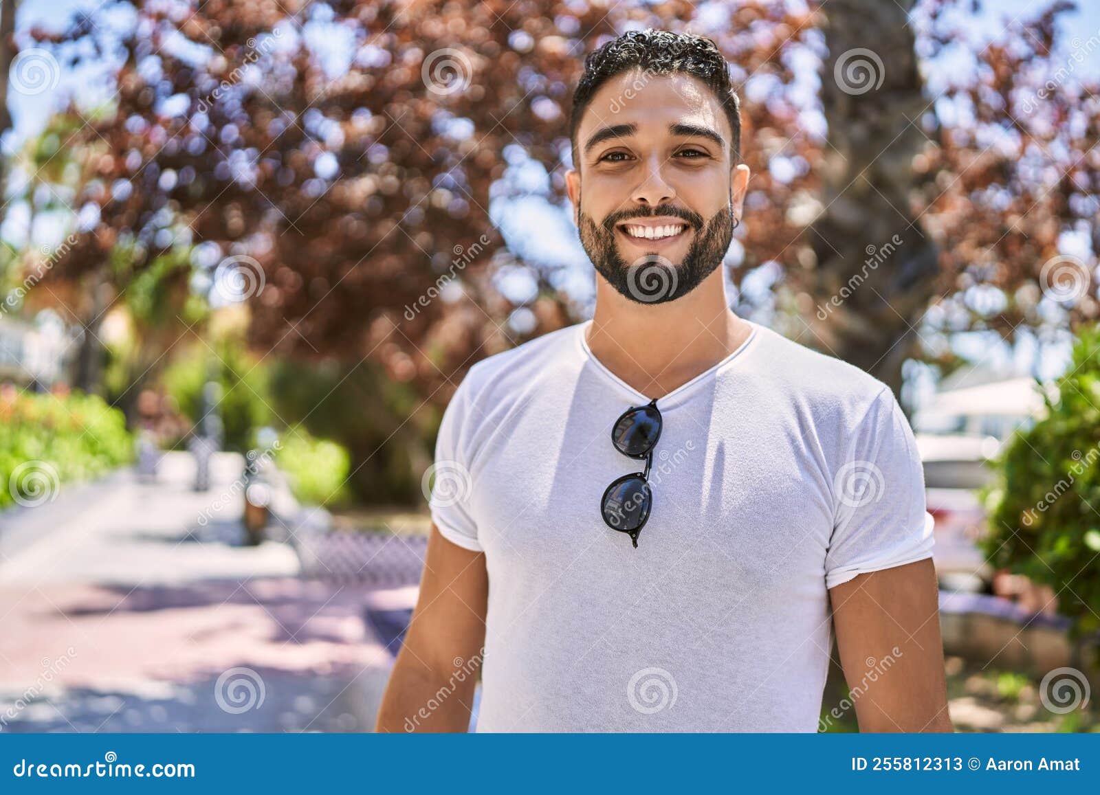 Young Arab Man Smiling Happy Standing at the City Stock Image - Image ...