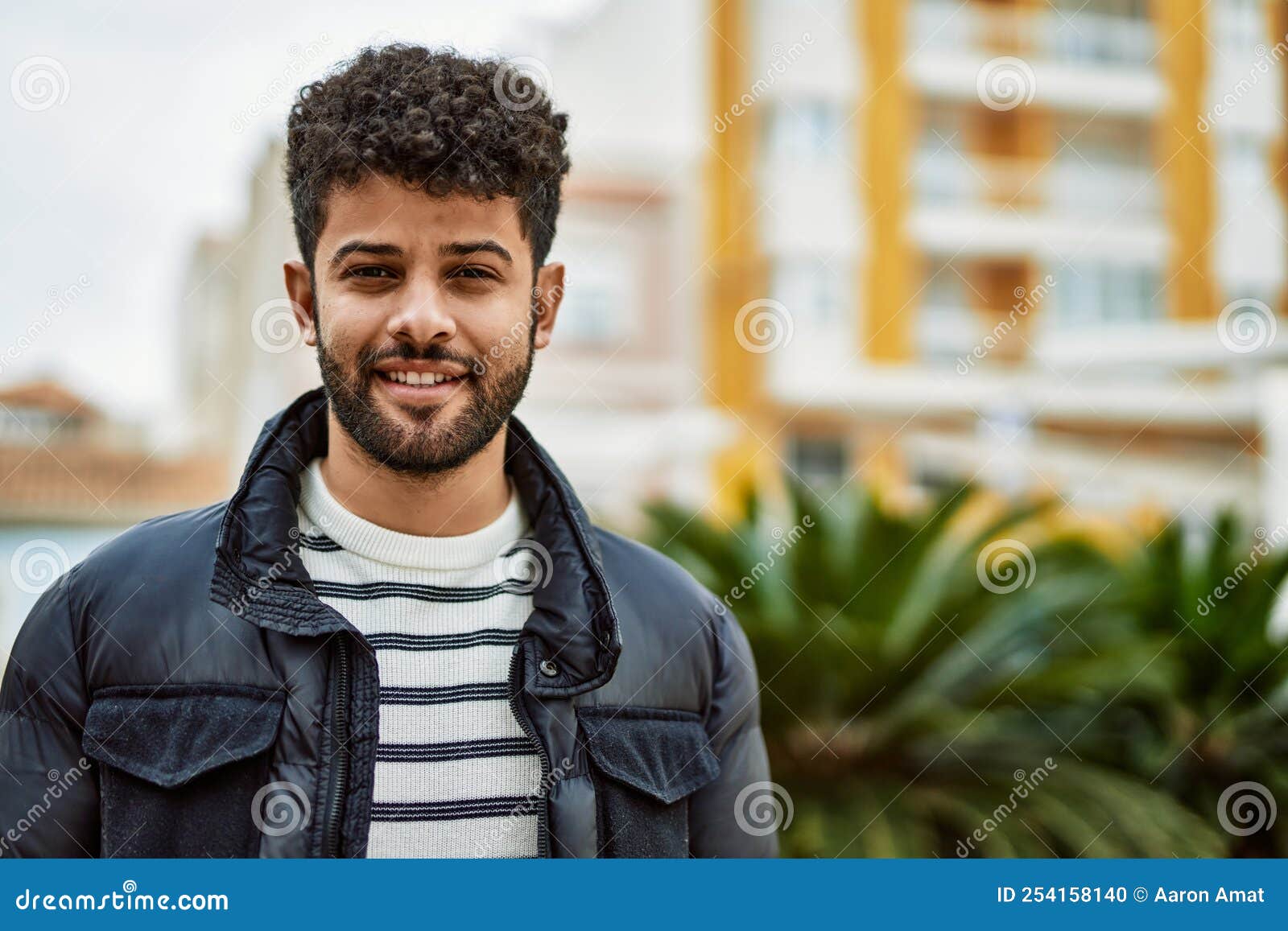 Young Arab Man Smiling Outdoor at the Town Stock Photo - Image of town ...