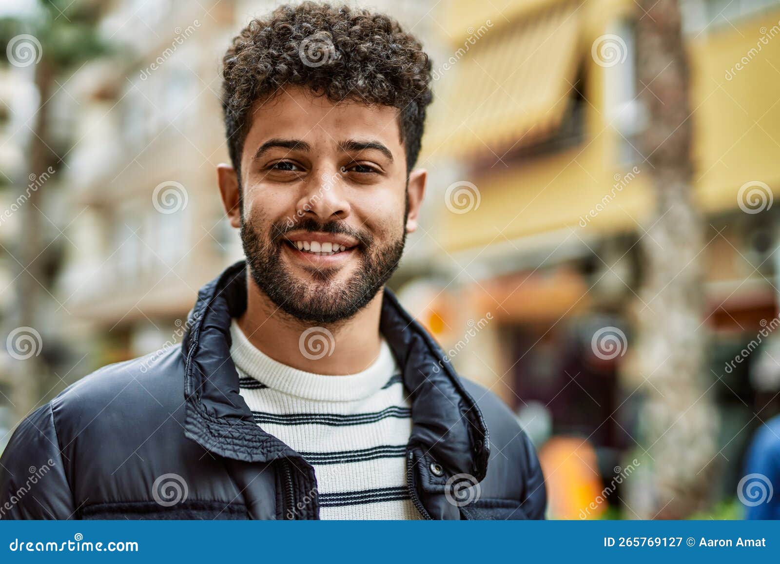 Young Arab Man Smiling Outdoor at the Town Stock Image - Image of ...