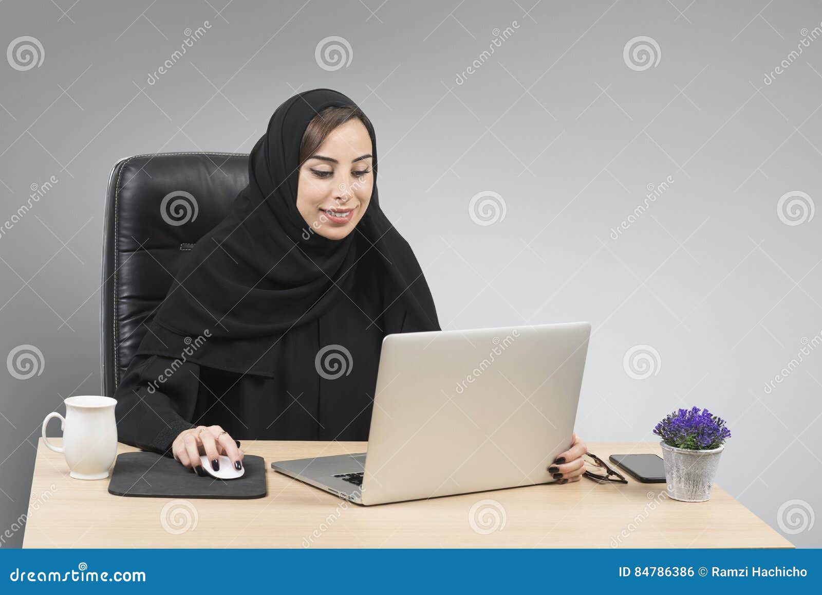 Young Arabian Businesswoman Working in the Office Stock Photo - Image ...
