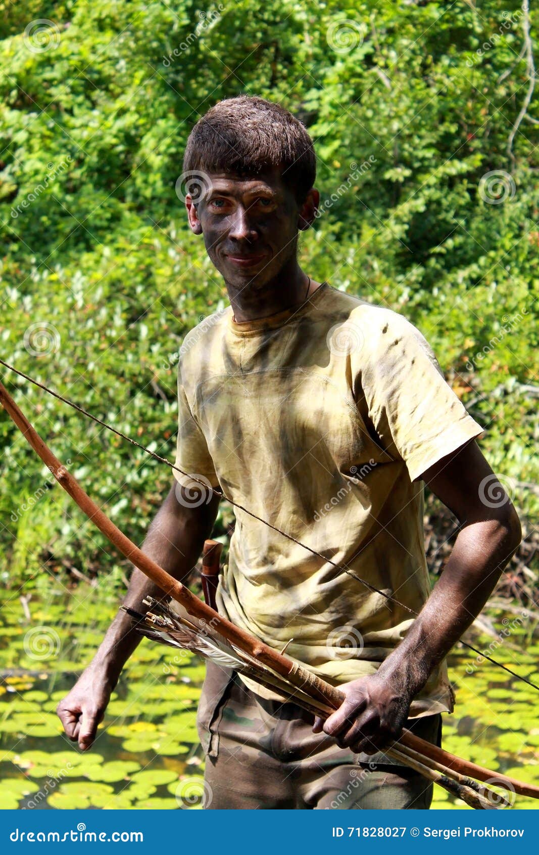 Young archer in forest stock image. Image of arrows, archer - 71828027