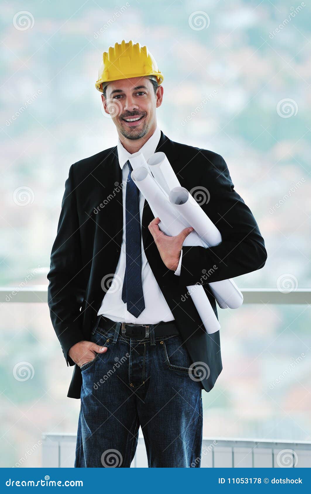 Young architect portrait stock photo. Image of construction - 11053178