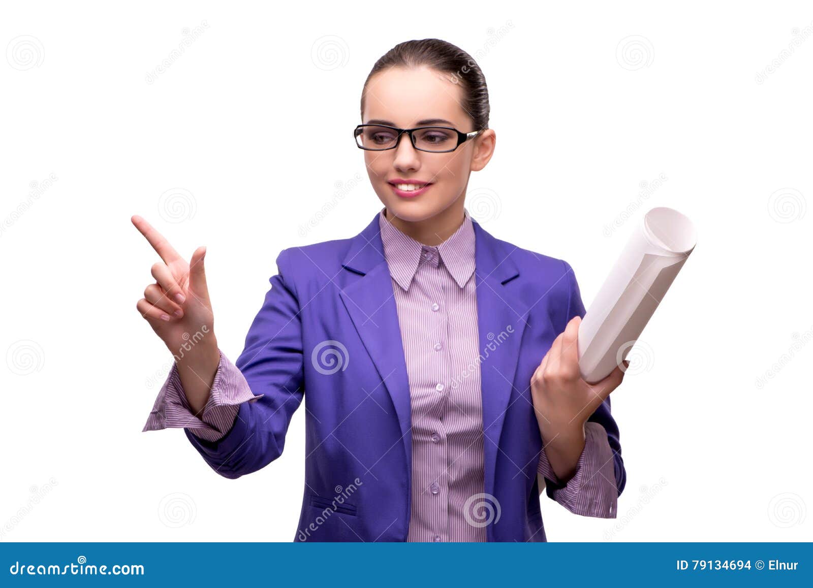 The Young Architect Wth Drawing Isolated on White Stock Photo - Image ...