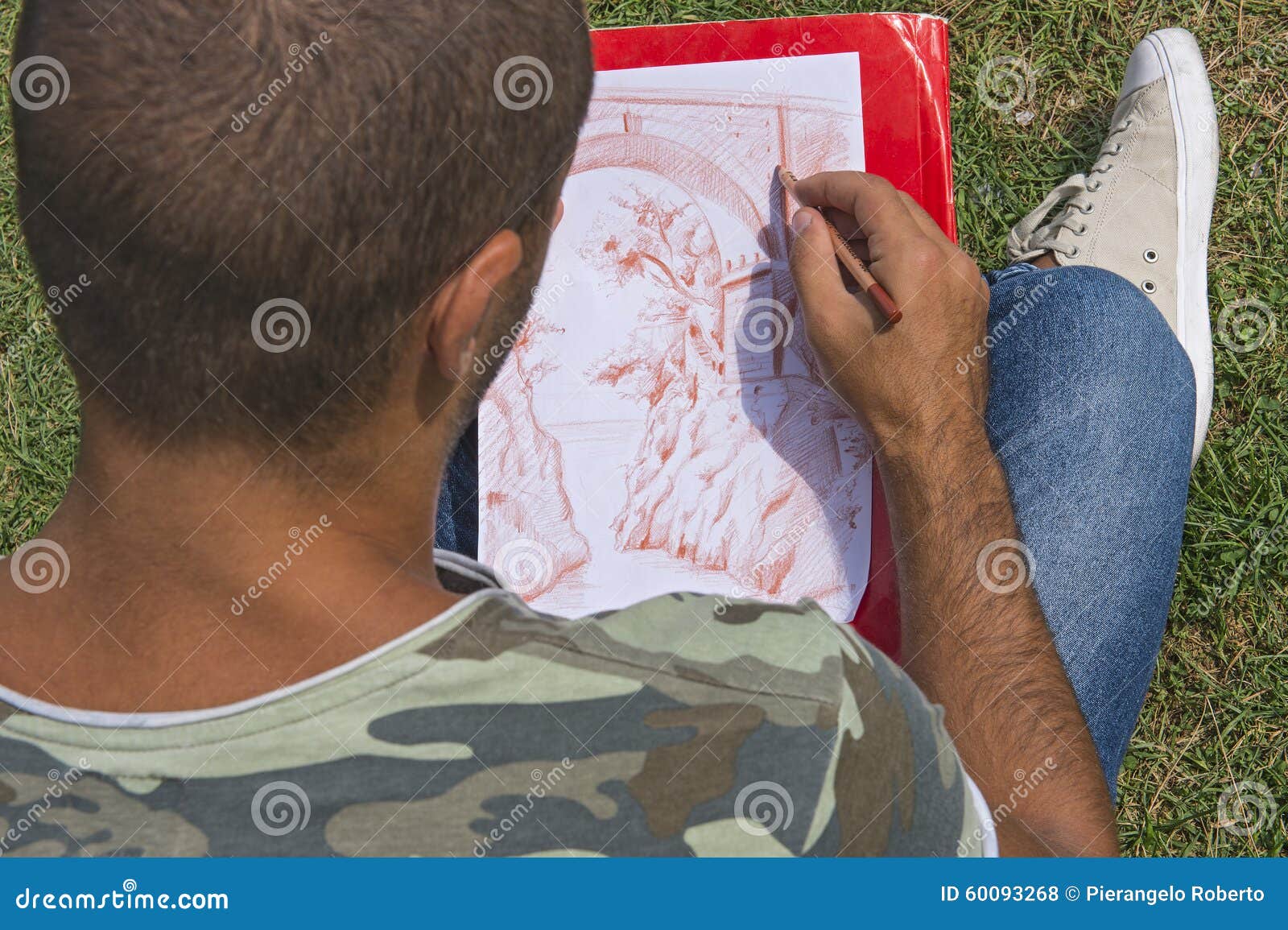 Young artist while drawing stock photo. Image of artist - 60093268