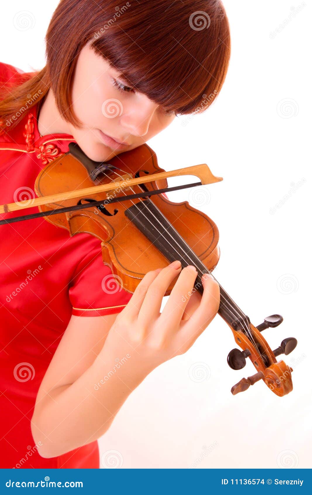 Young Artist with Play Violin Stock Photo - Image of beautiful ...