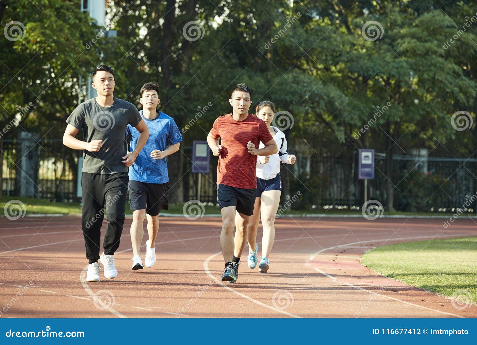 Young Asian Adults Running on Track Stock Photo - Image of kong ...