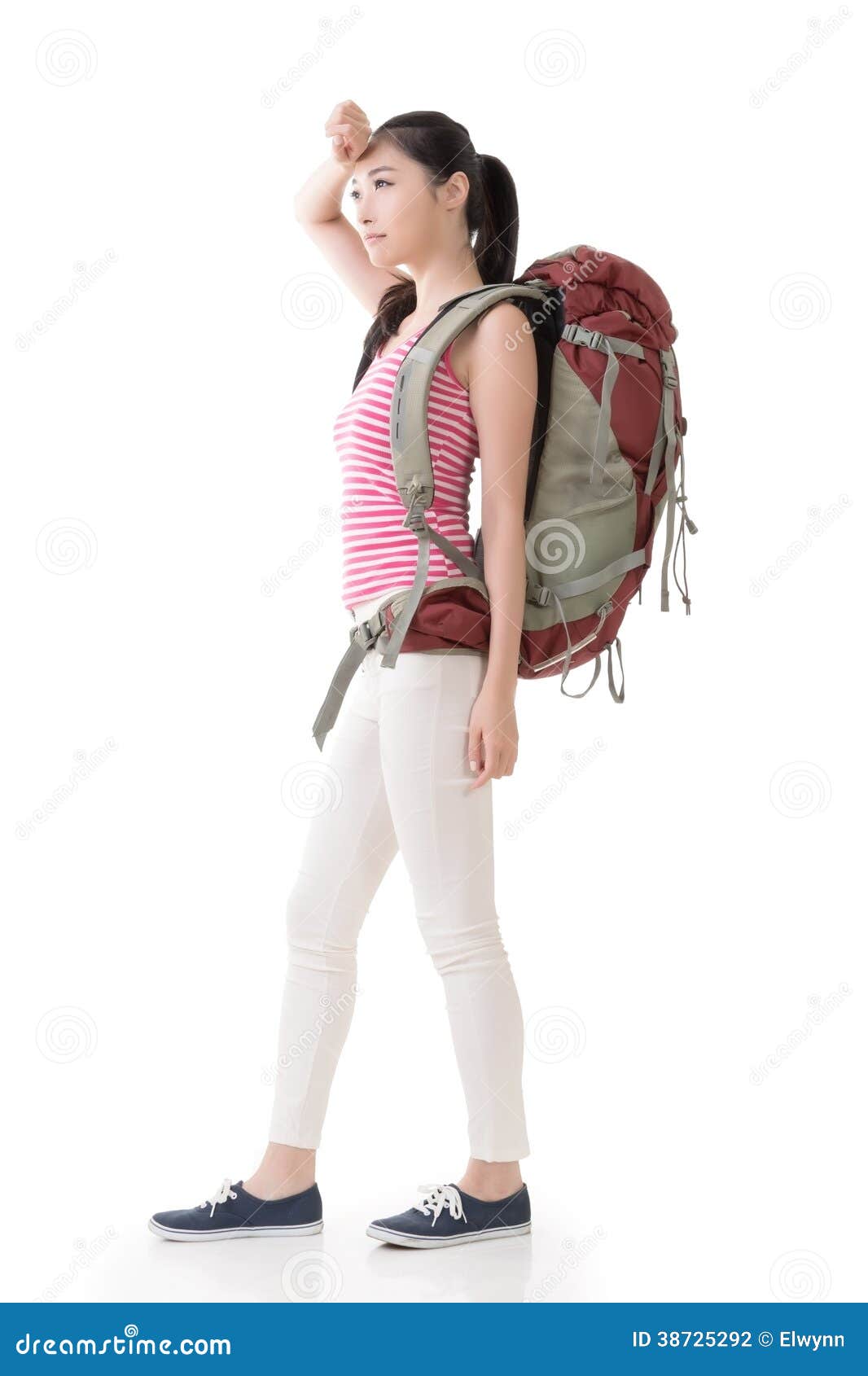 Young Asian backpacker stock photo. Image of beautiful - 38725292
