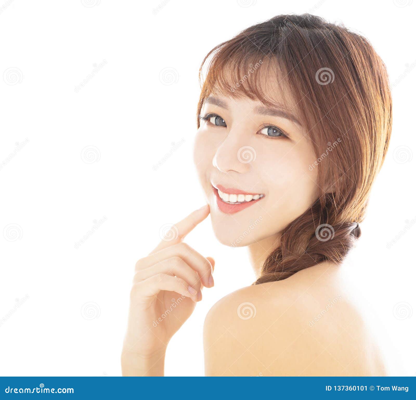Young Asian Beauty Face Isolated on White Stock Image - Image of asian ...