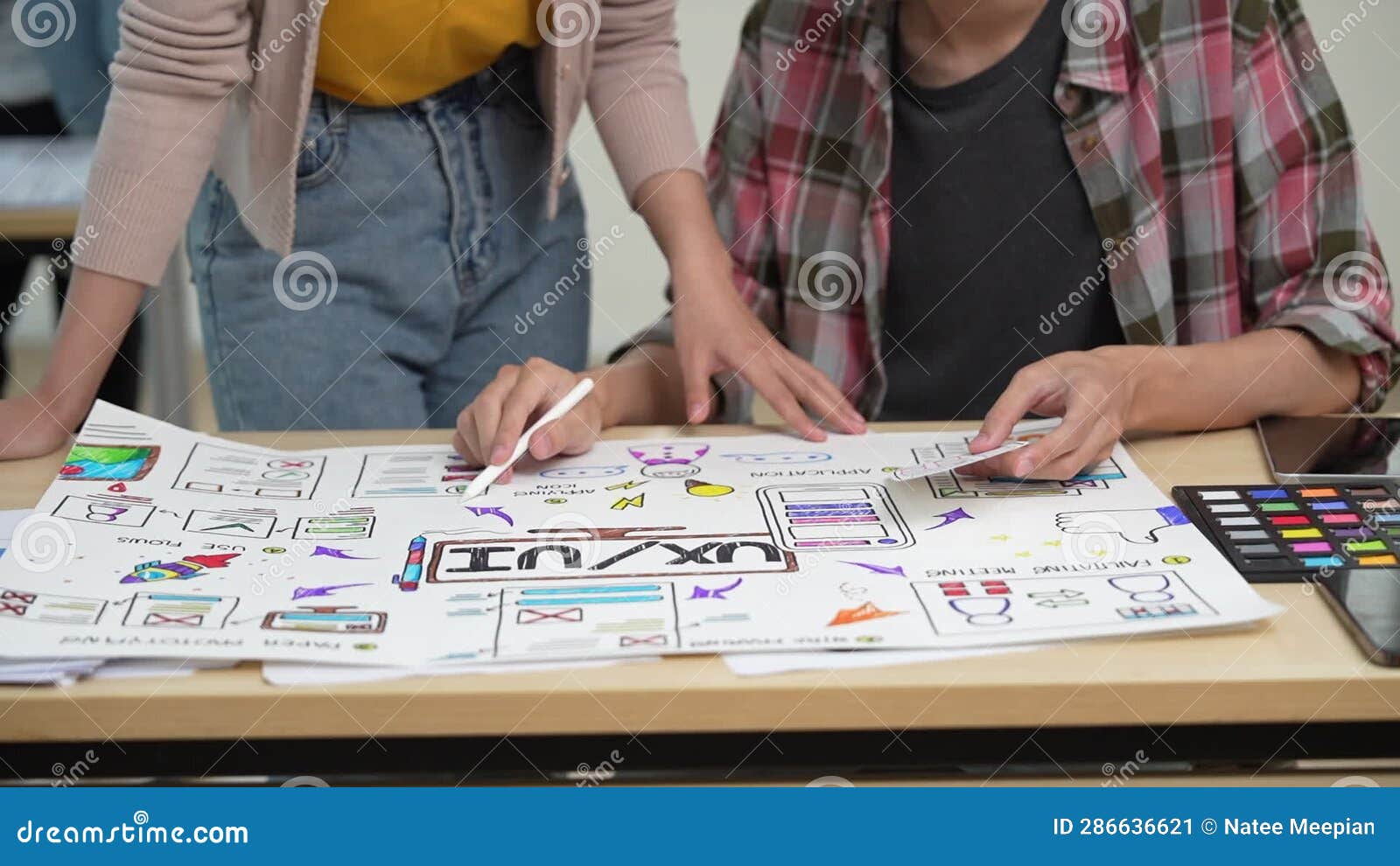 Young Asian Business Creative Developer Team Work Design. Creative UI ...