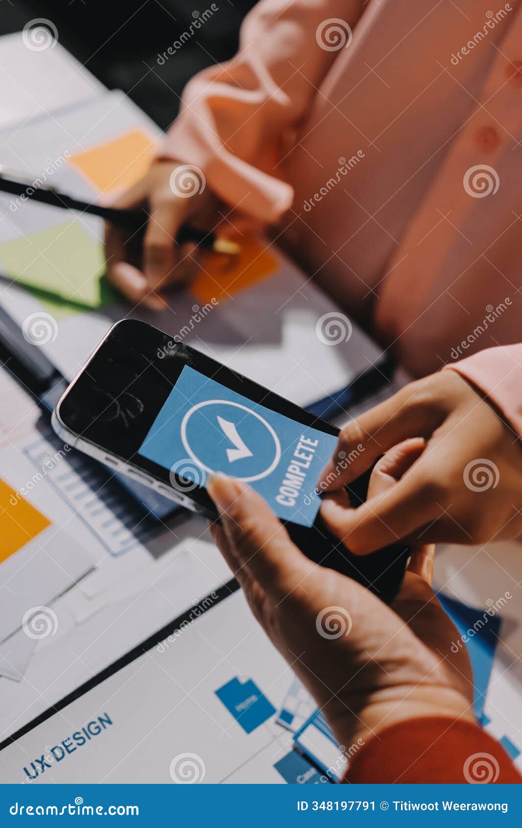 Young Asian Business Creative Team Work Together, Mobile Application ...