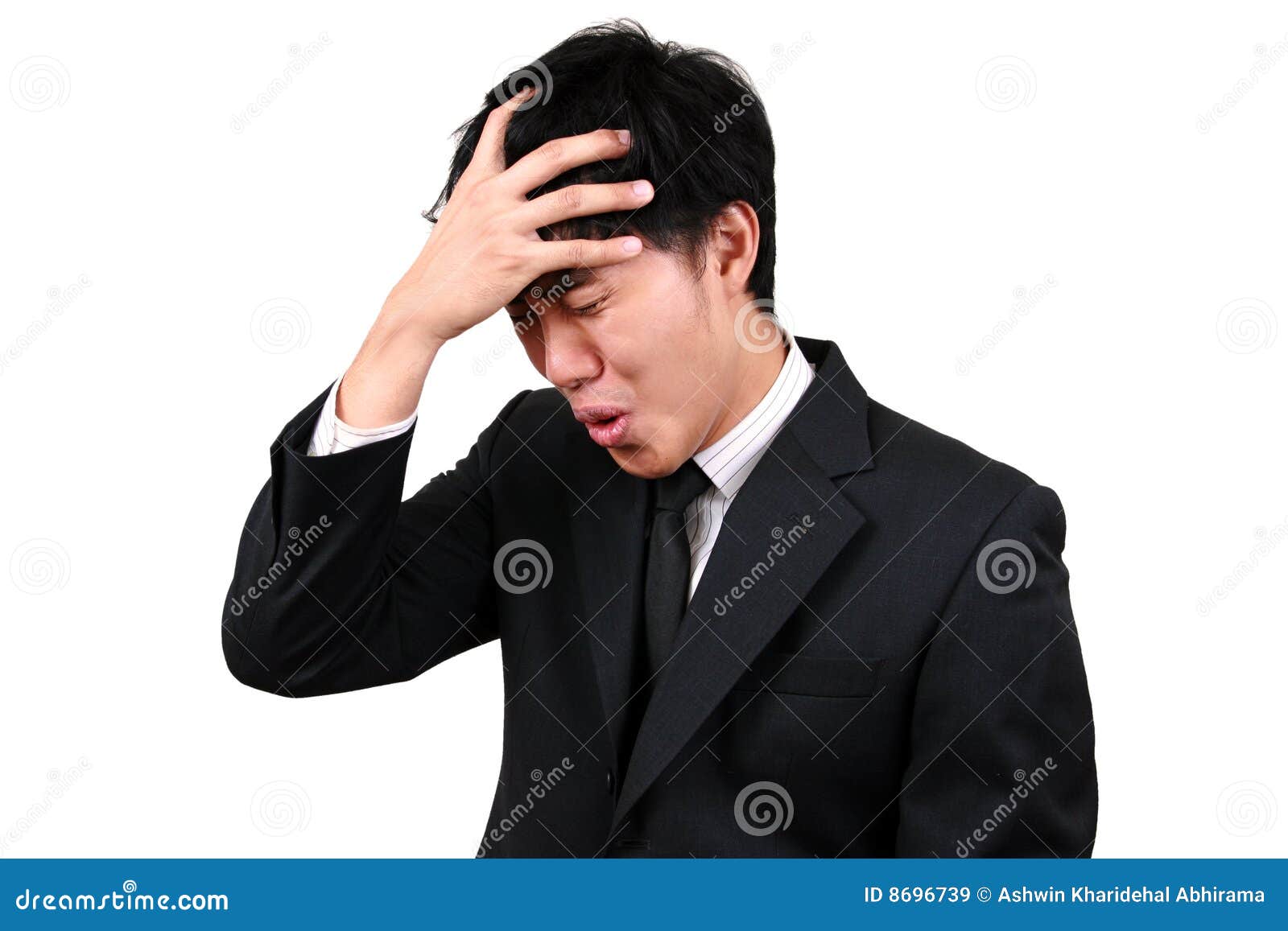 Young Asian Business Man Stressed Stock Image - Image of economic ...