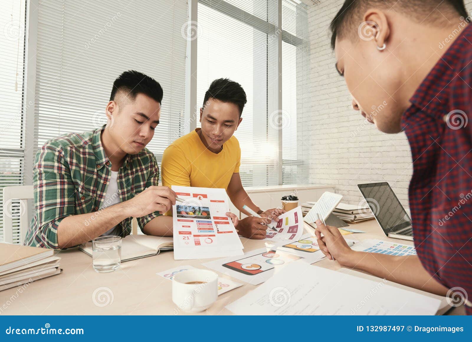 Discussing statistics stock image. Image of discussing - 132987497