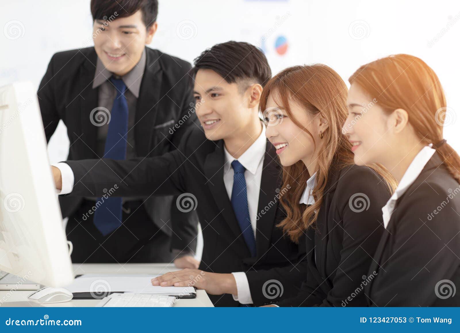 Young Business Team Discussion in Office Stock Image - Image of company ...