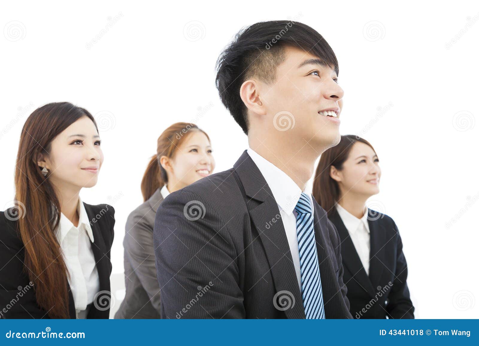 Young Asian Business Team Standing Together Stock Photo - Image of ...