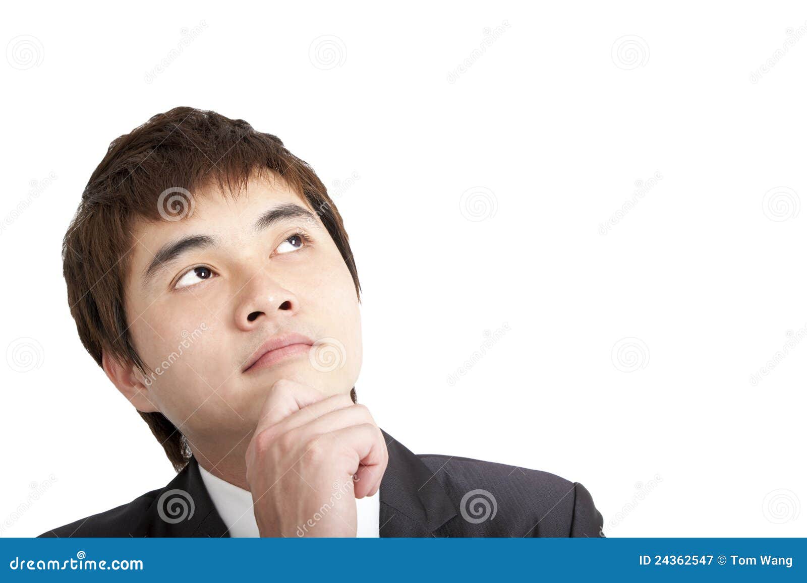 Young Asian Businessman Thinking Stock Image - Image of businessman ...