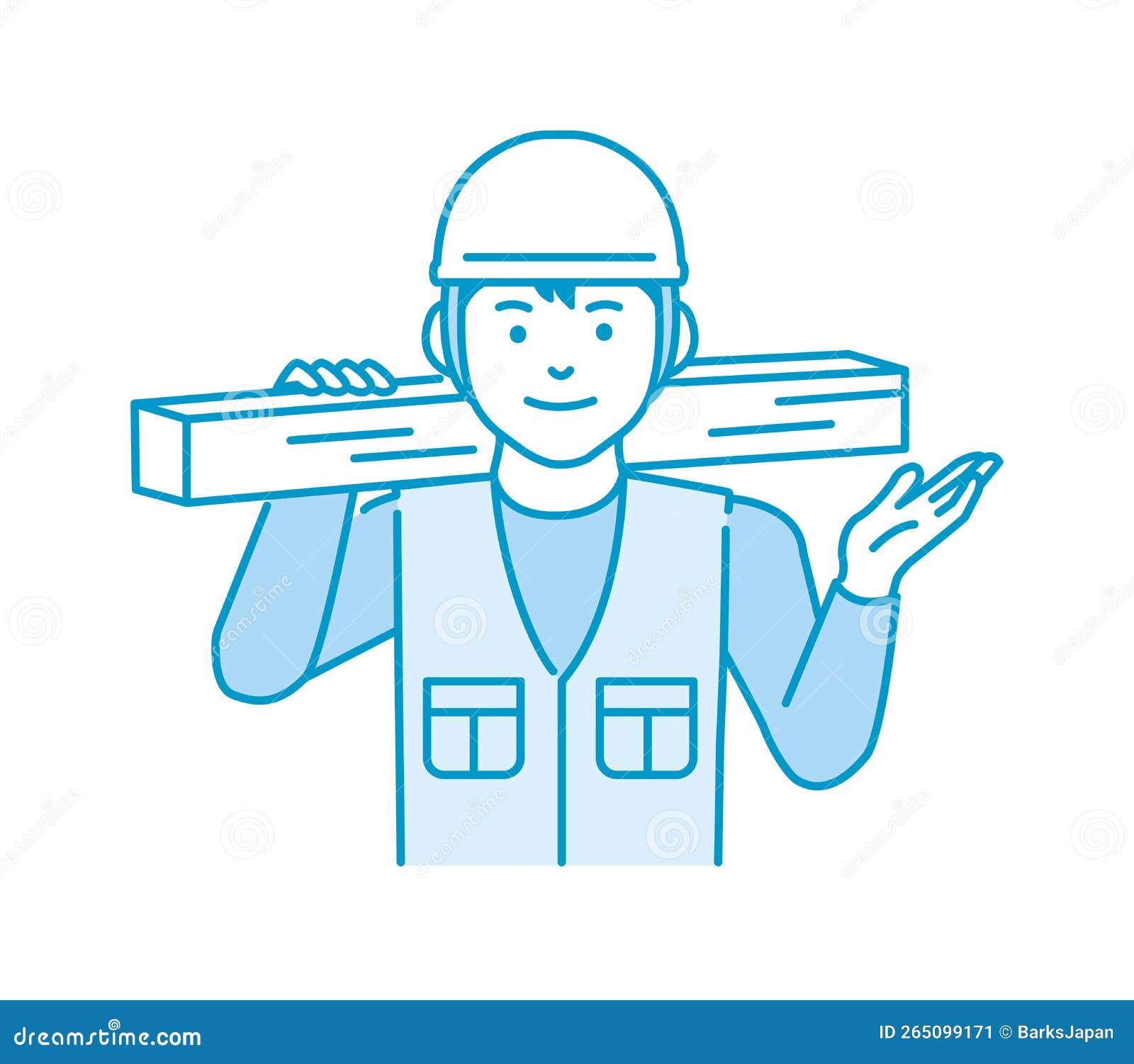 Young Asian Carpenter Vector Illustration | Introducing Stock Vector ...