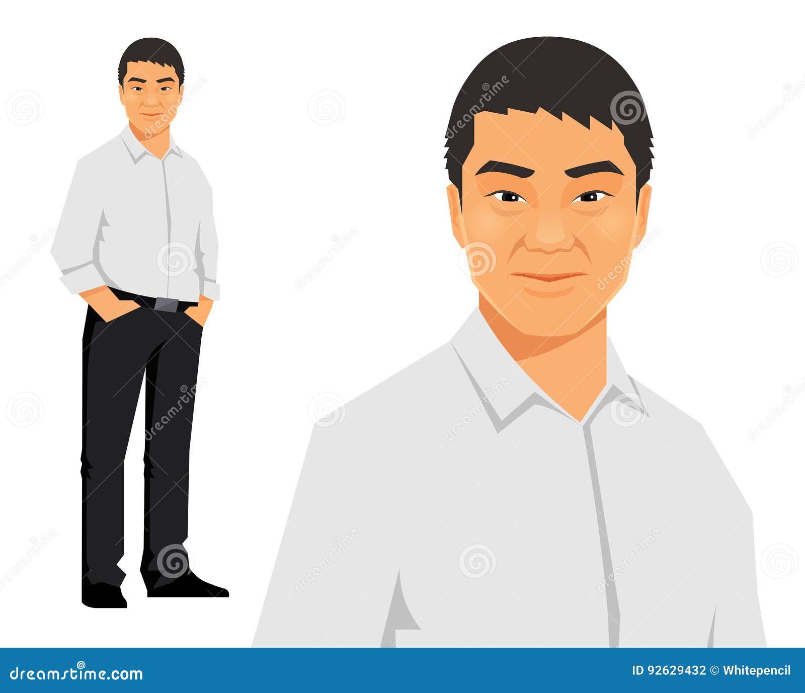 Young Asian, Chinese, Casual Business Man Standing. Stock Vector ... Young Asian, Chinese, Casual Business Man Standing. Stock Vector ...