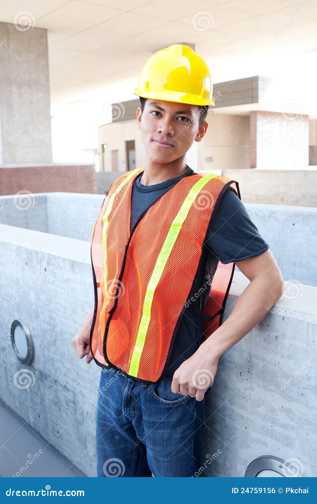 Young Asian Construction Worker Stock Photo - Image of engineer ...