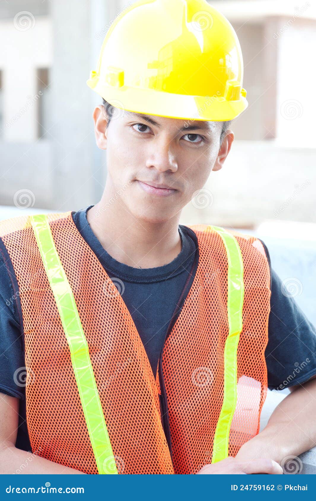 Young Asian Construction Worker Stock Photo - Image of asian ...