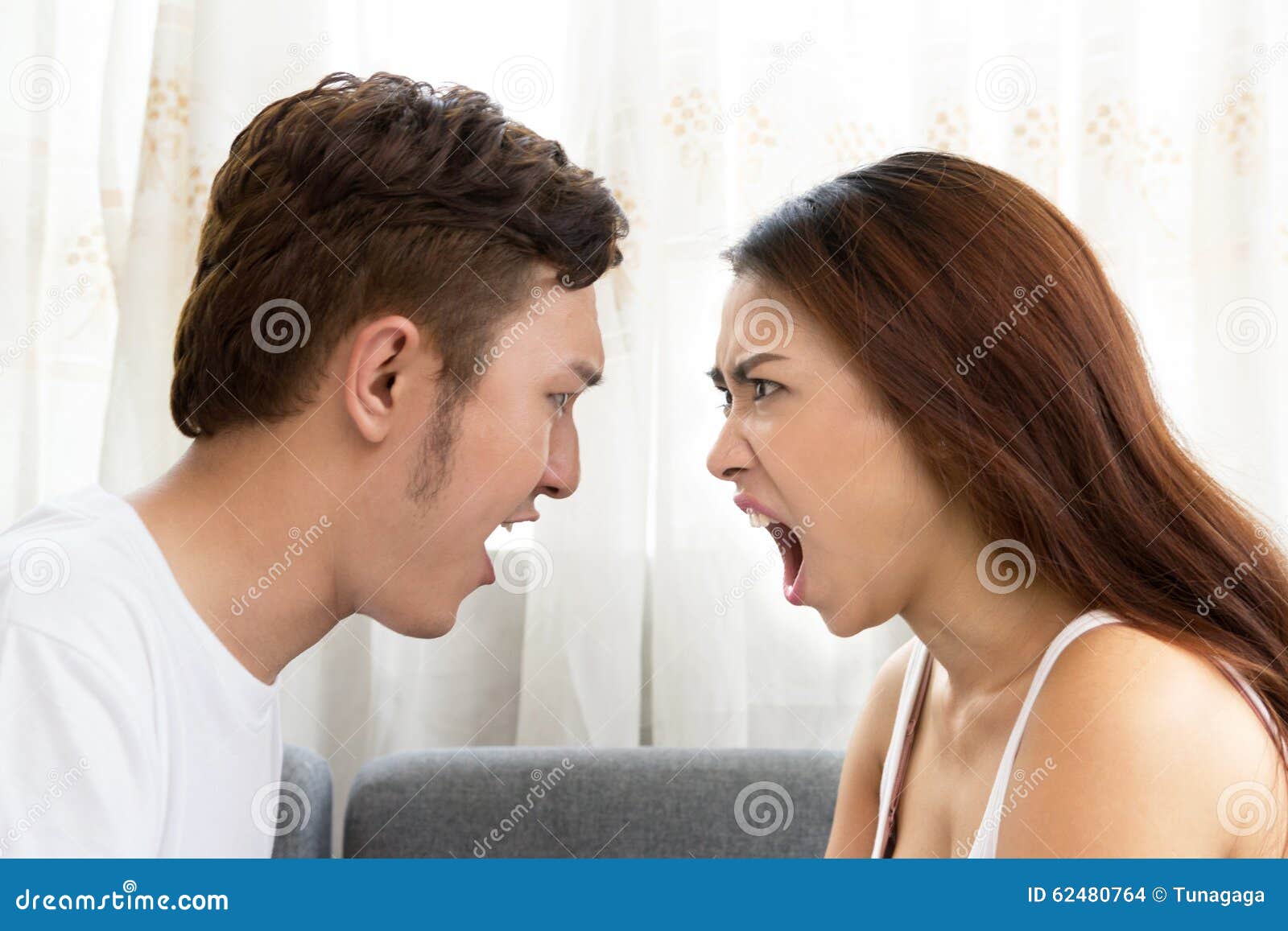 Young Asian Couple Conflict Stock Photo - Image of attractive, model ...