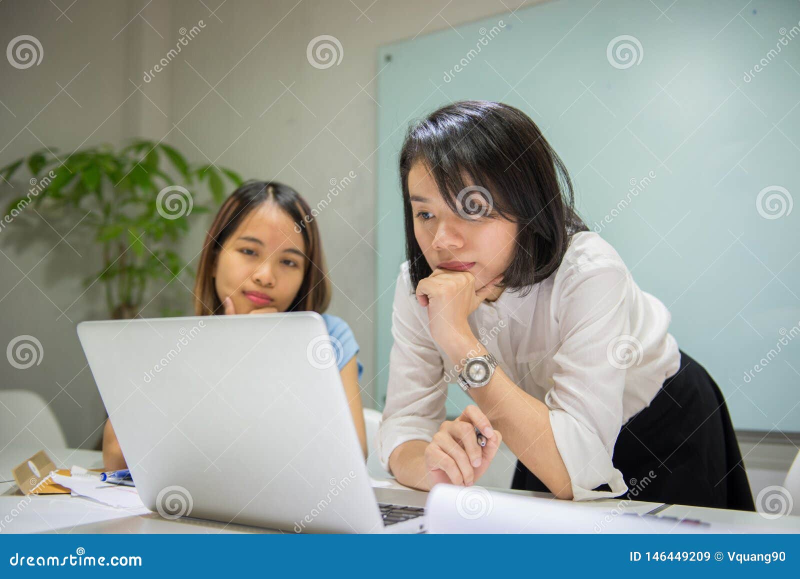Young Asian Employee Work in the Office Stock Image - Image of business ...
