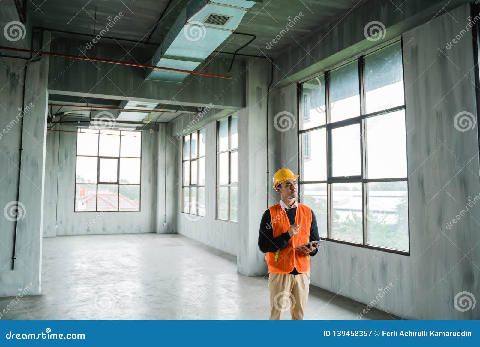 Engineer Doing Inspection on Project Installation Stock Image - Image ...