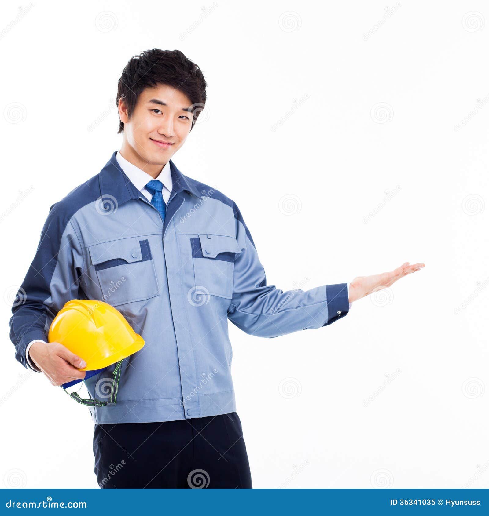 Asian Engineer Woman With Blueprint Standing On White Background With ...