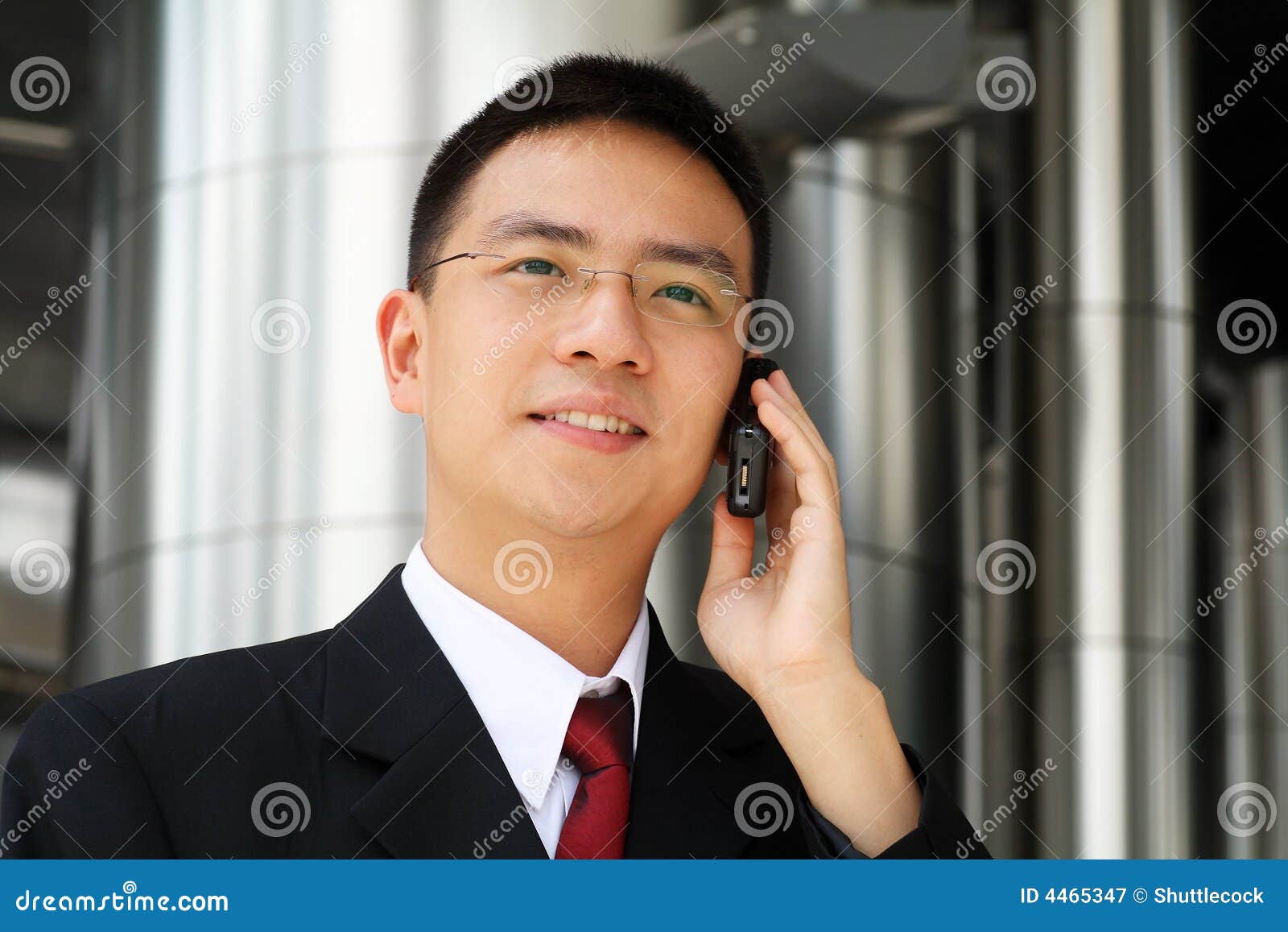 Young Asian Executive Talking on Handphone Stock Image - Image of ...