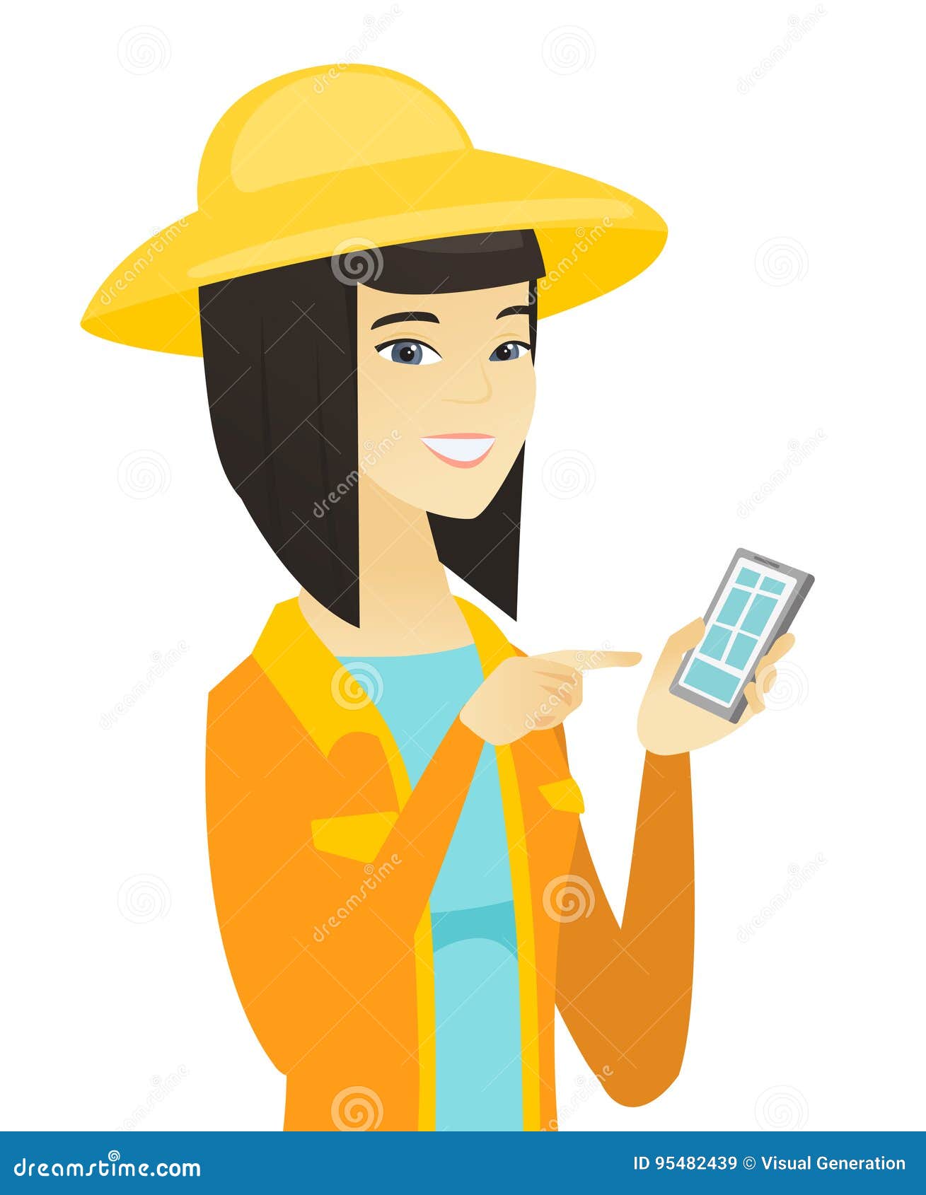 Asian Farmer Holding Mobile Phone Stock Illustrations – 7 Asian Farmer ...