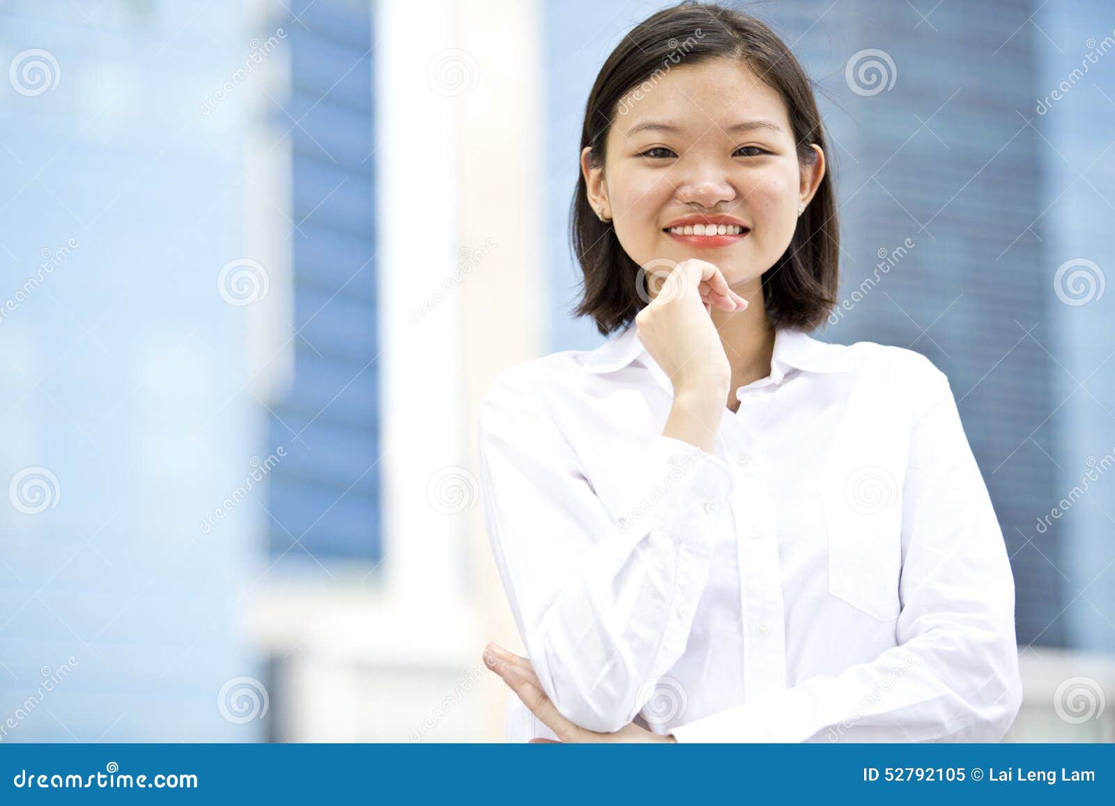 Young Asian Female Executive Smiling Stock Image - Image of estate ...