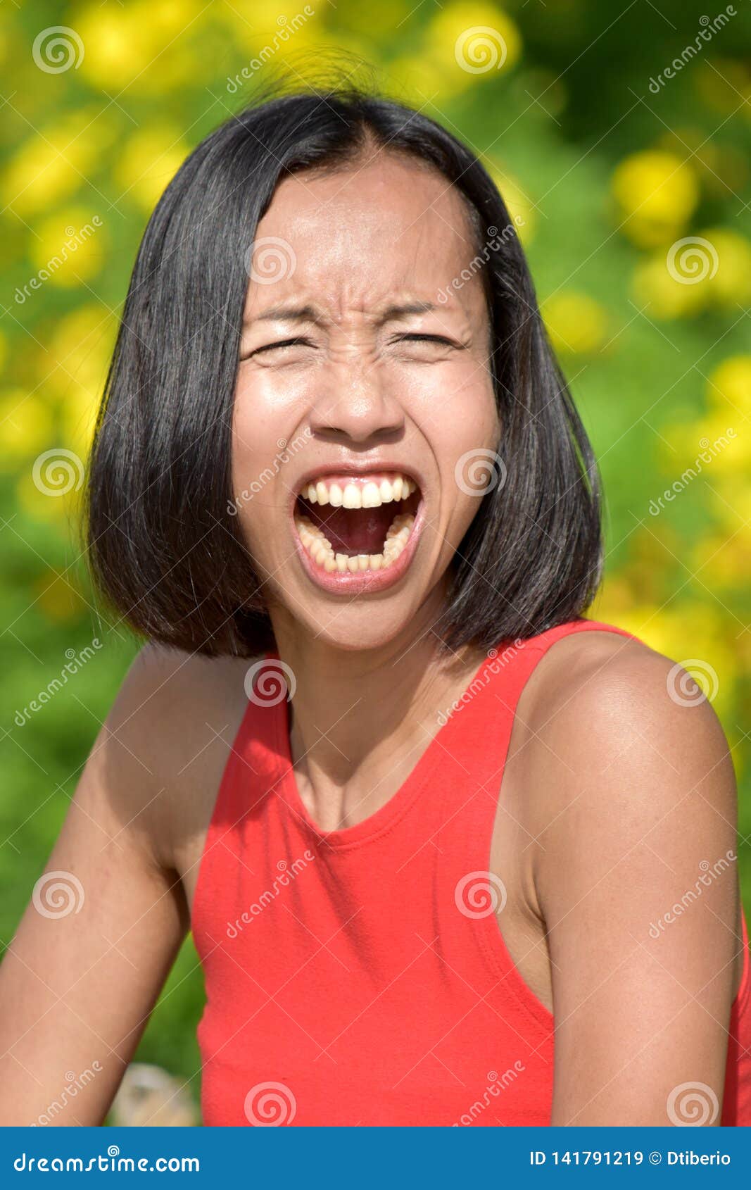 Young Asian Female Under Stress Stock Image - Image of anxiety ...