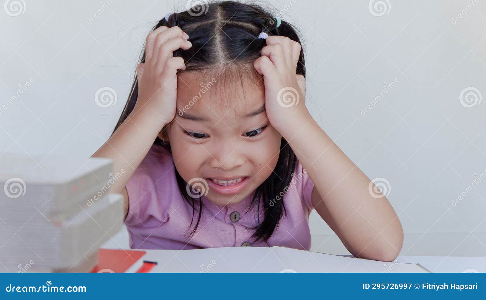 Studying so hard stock image. Image of girl, face, blond - 295726997