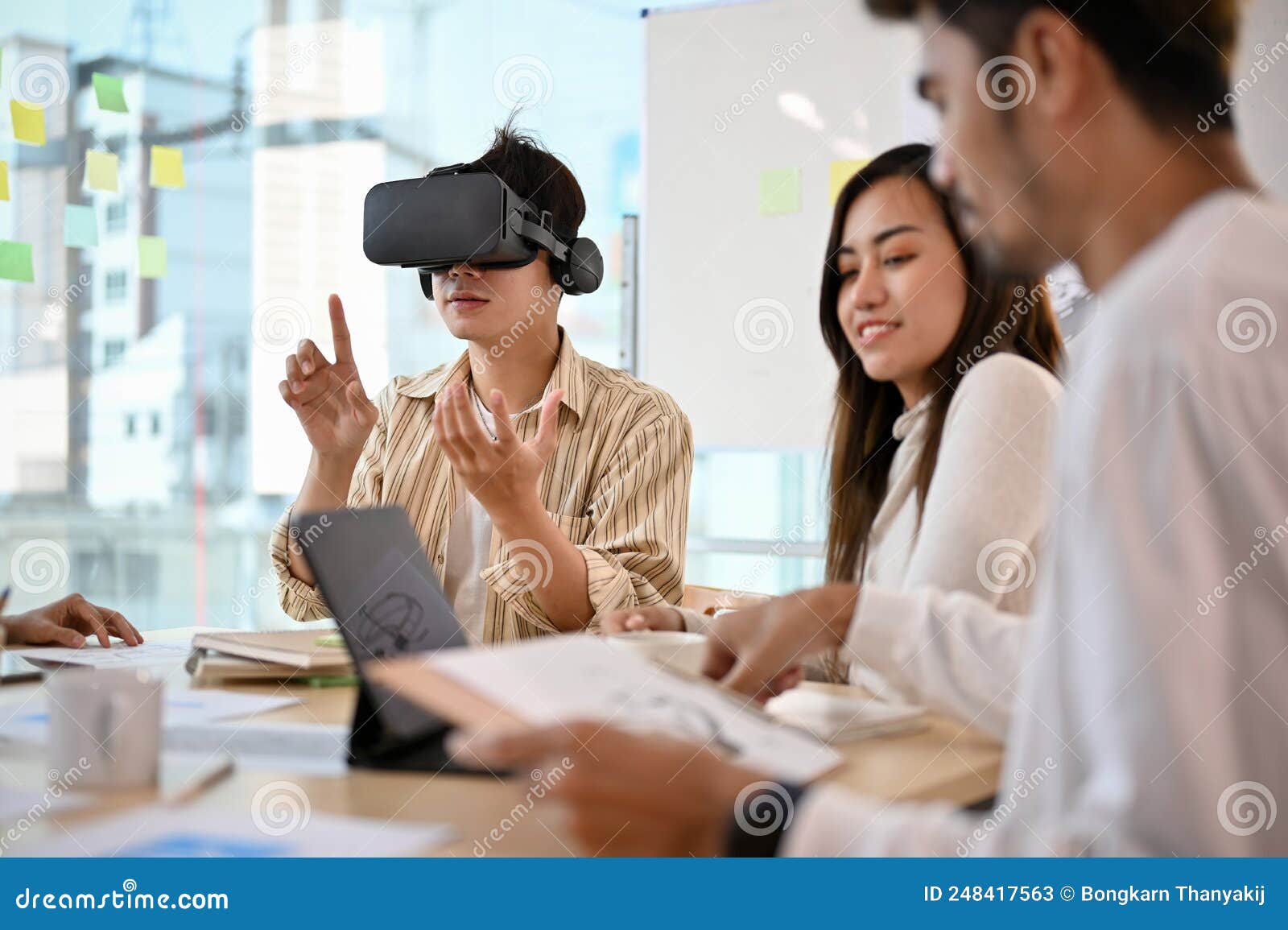 Young Asian Male Tech Developer Excited with His VR Project Stock Image ...