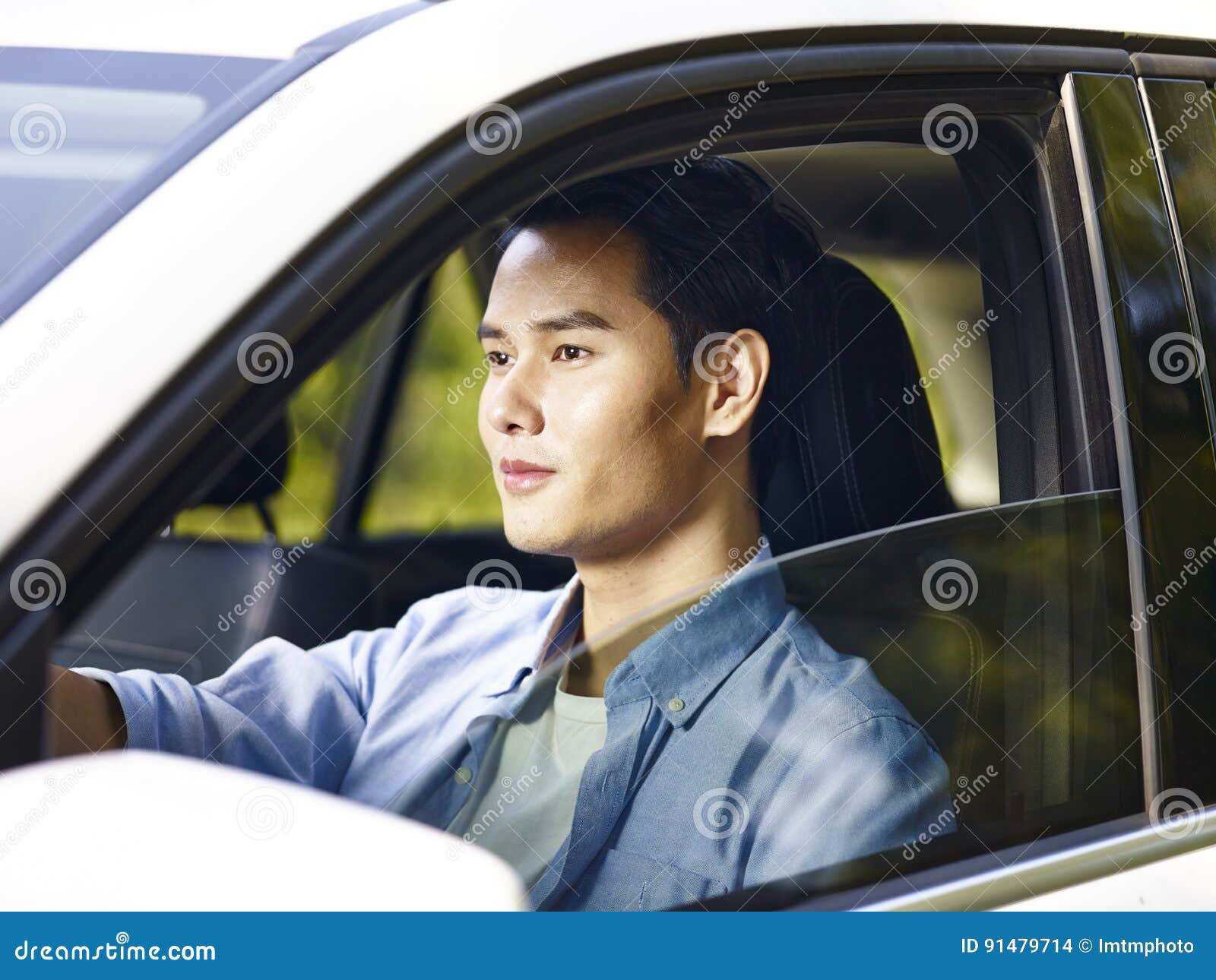Young Asian Man Driving a Car Stock Photo - Image of chinese, trip ...