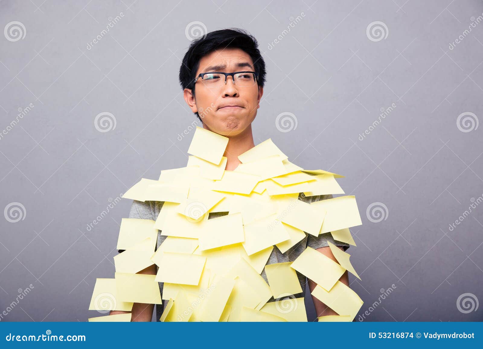Young Asian Man Pasted Stickers Stock Photos - Free & Royalty-Free ...