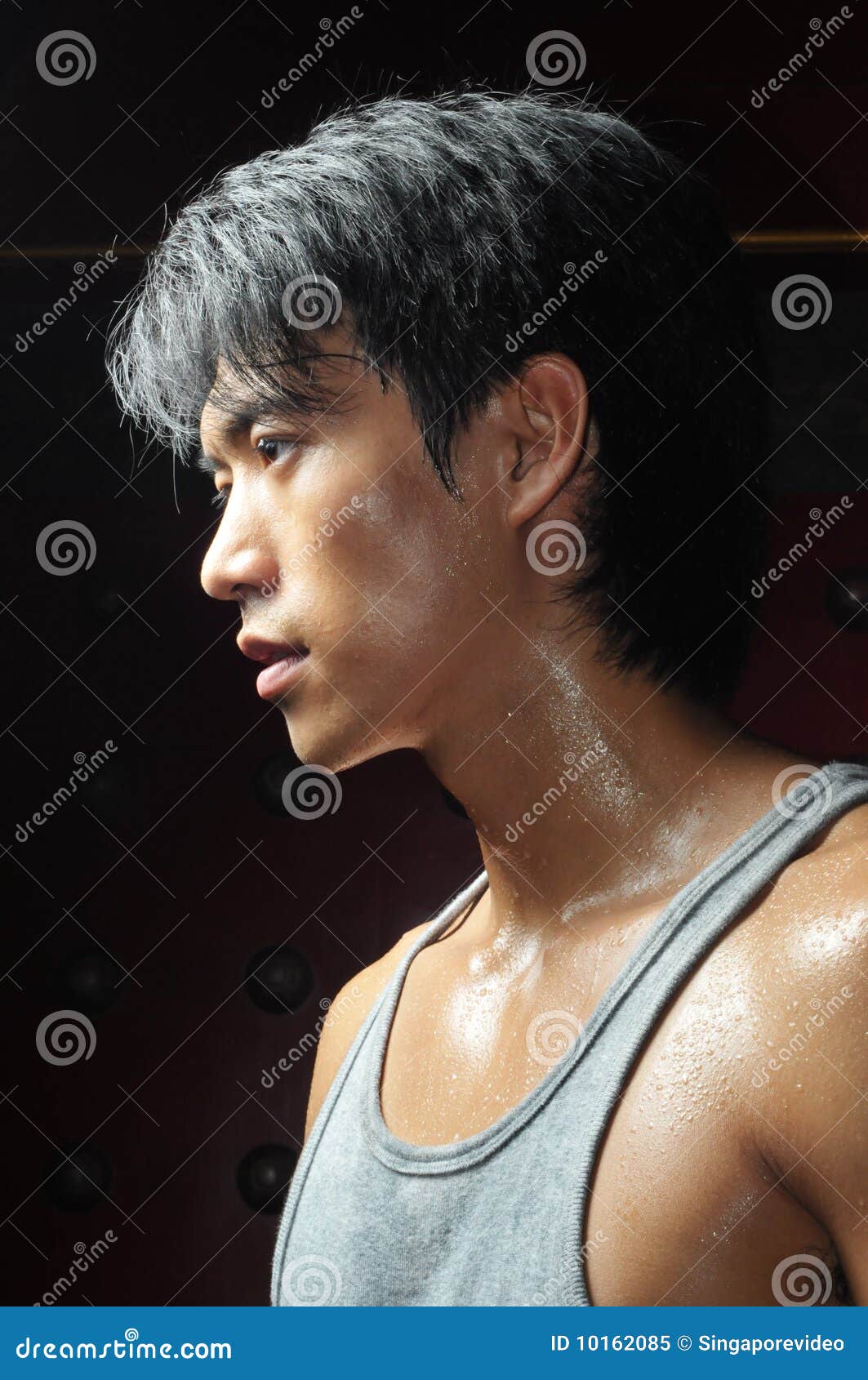 Young Asian Man Perspiring stock image. Image of strength - 10162085