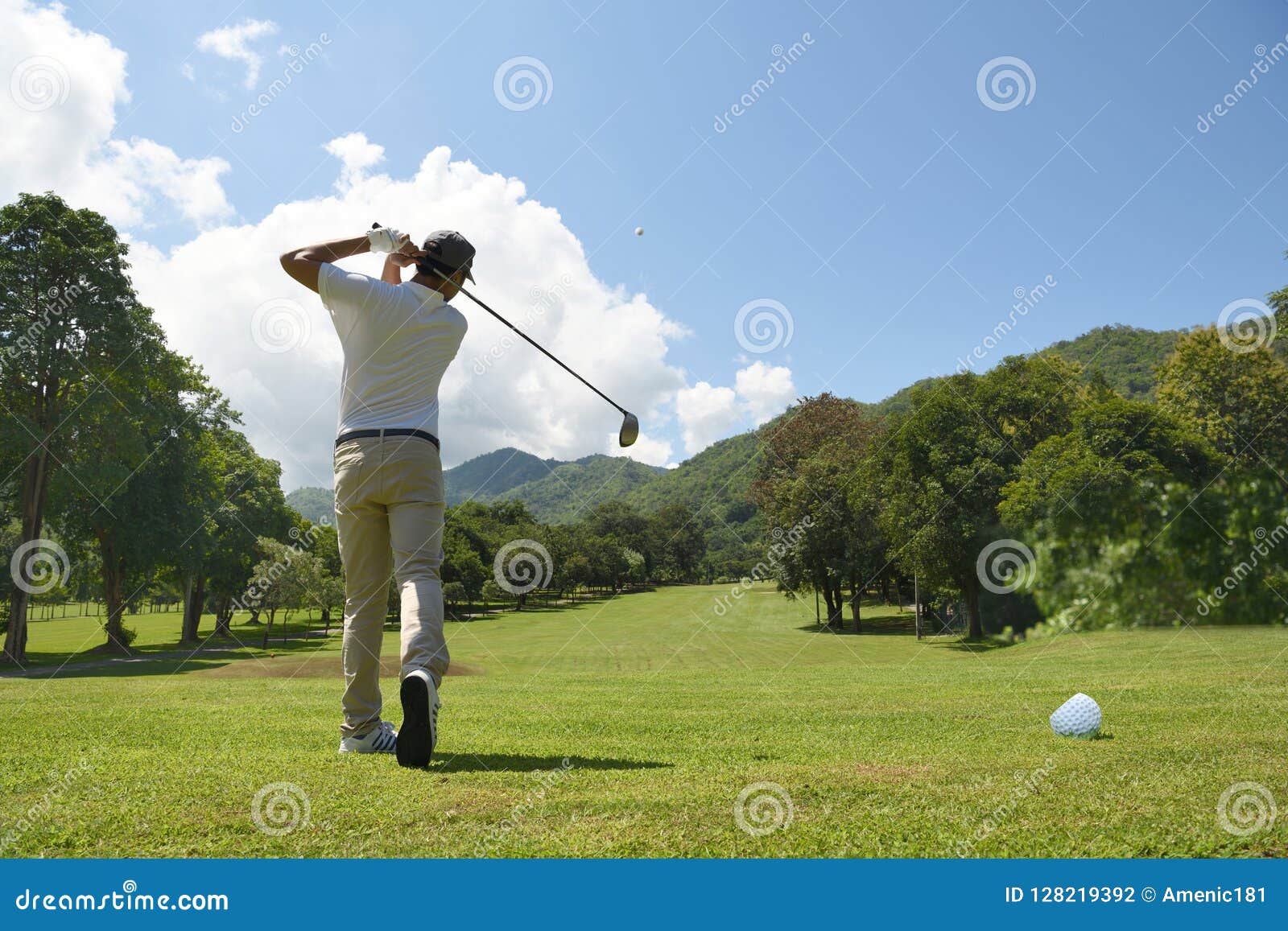 Young Asian Man Playing Golf Stock Photo - Image of playing, asian ...