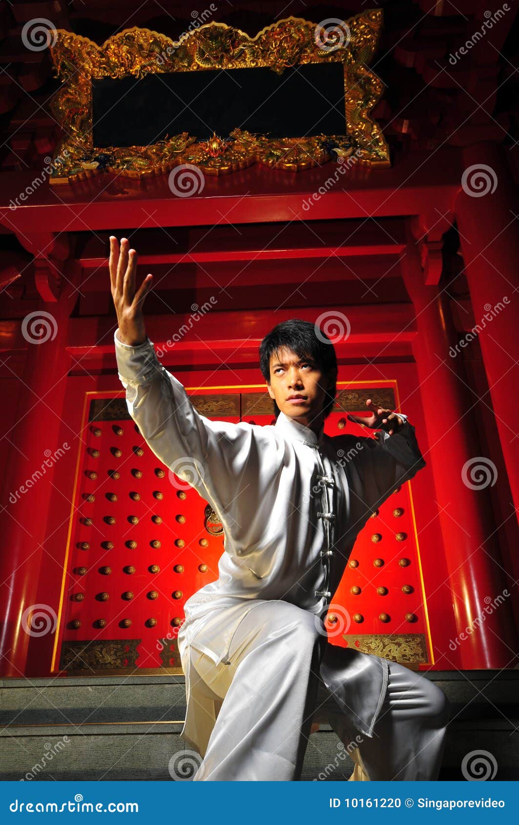 Young Asian Man in Preparing for a Fight Stock Photo - Image of china ...