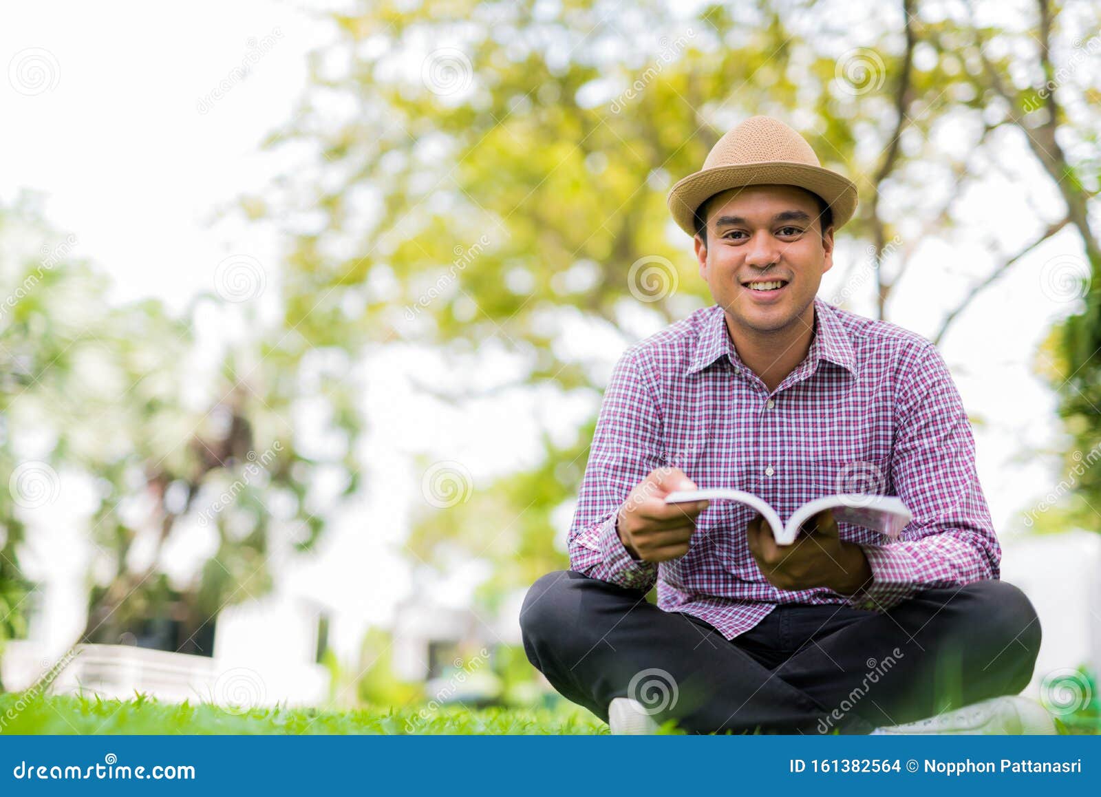 Young Asian Man Reading a Book Study Concept Stock Photo - Image of ...