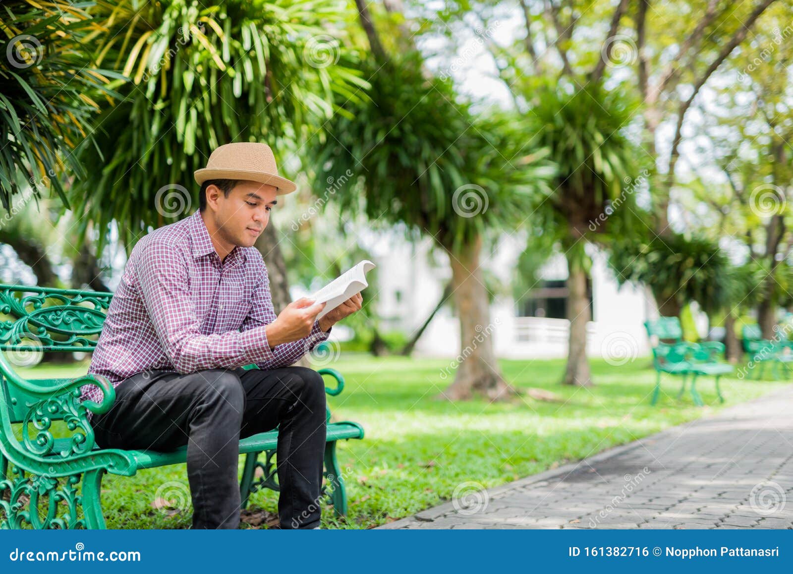Young Asian Man Reading a Book Study Concept Stock Photo - Image of ...