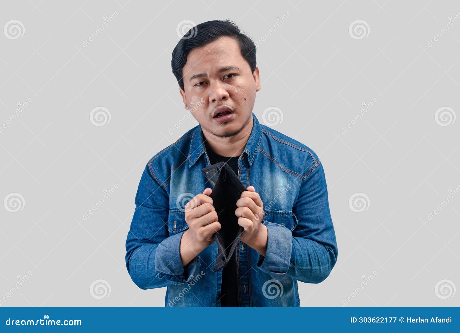 Young Asian Man Showing Sad Face Expression. Studio Concept Stock Image ...