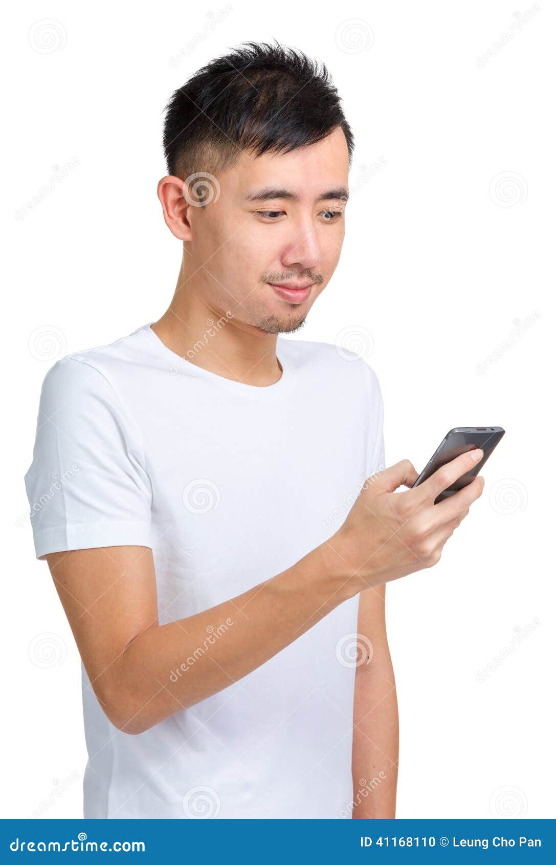 Young Asian Man Texting Message Stock Photo - Image of call, asian ...