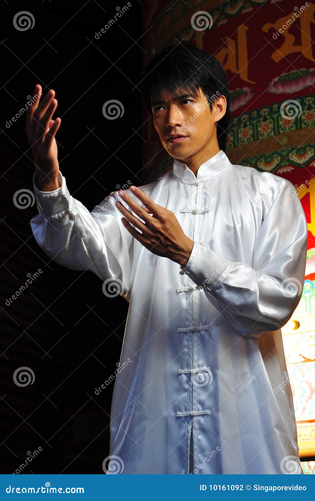 Young Asian Man in Traditional Clothing Stock Photo - Image of white ...