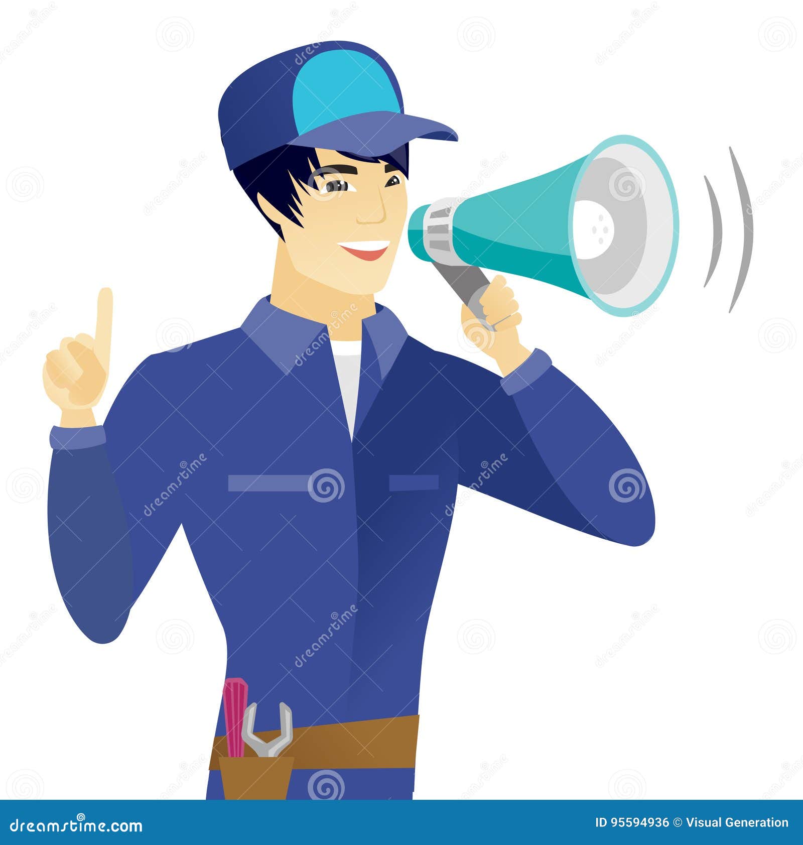 Mechanic Talking On A Mobile Phone. Vector Illustration | CartoonDealer ...