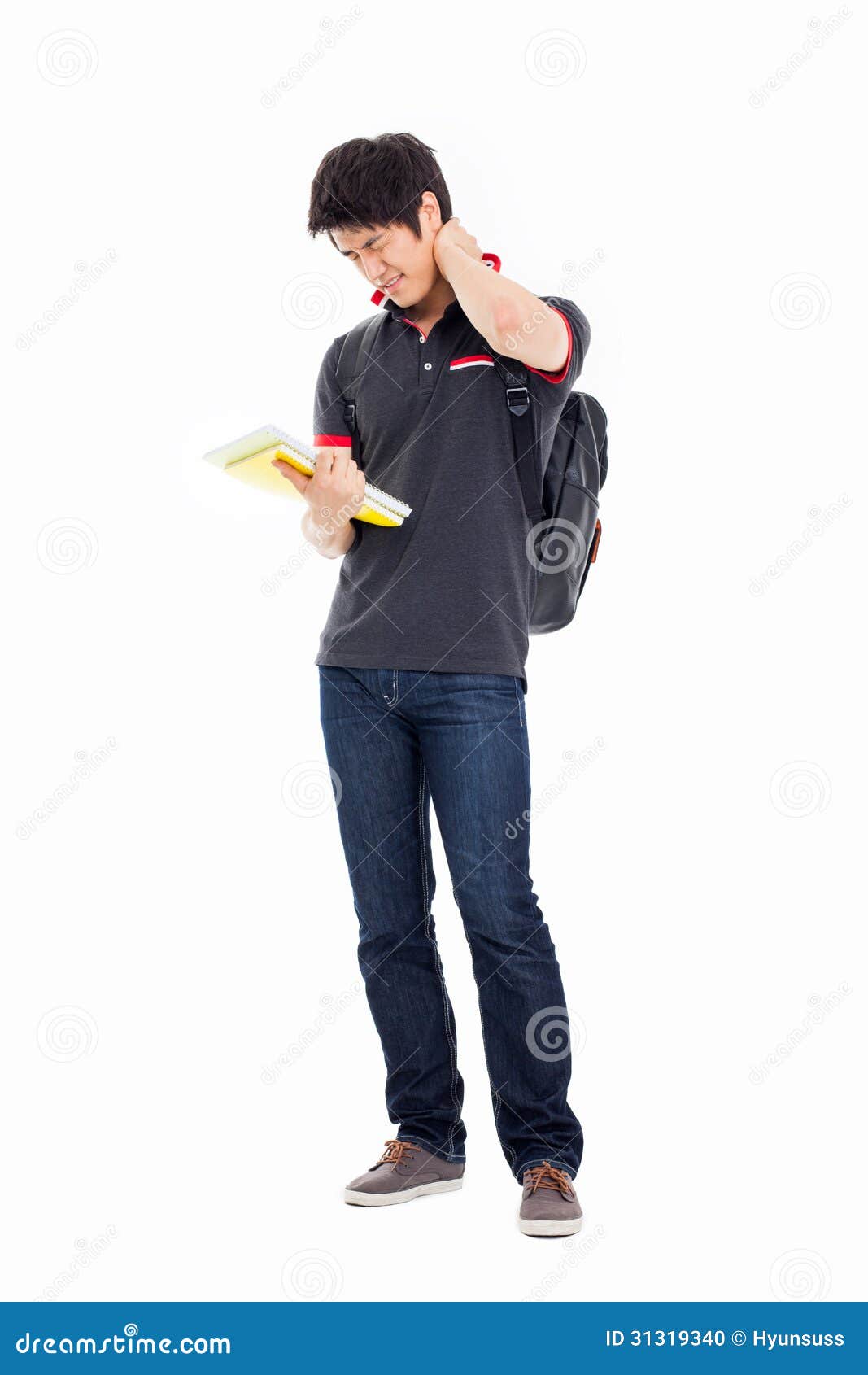 Young Asian Student Having a Stress Stock Photo - Image of holding ...