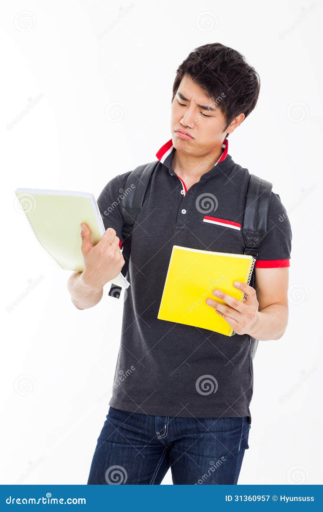 Young Asian Student Having a Stress Stock Image - Image of frustrated ...
