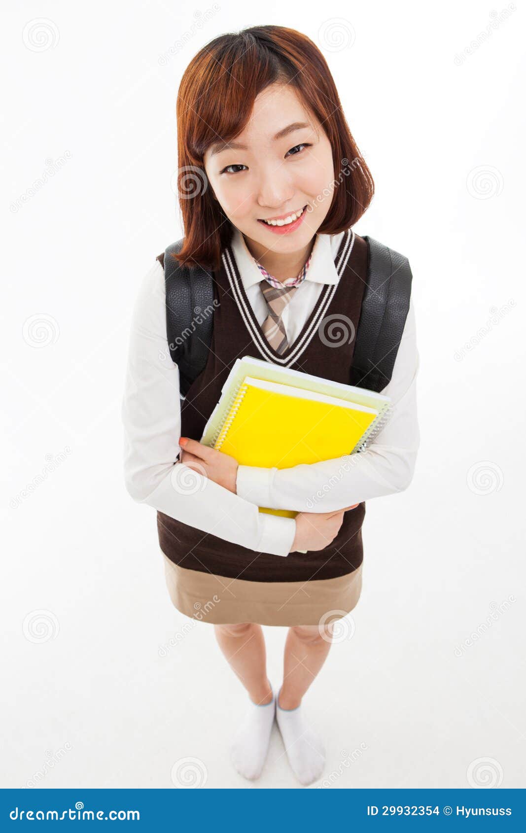 Young Asian Student Isolated on White Background. Stock Photo - Image ...