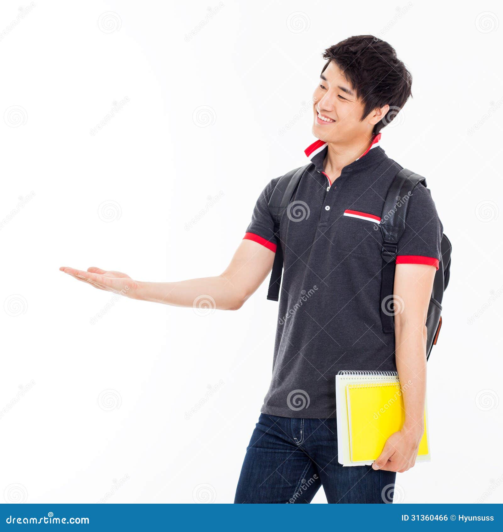 Young Asian Student Present Something. Stock Photo - Image of portrait ...